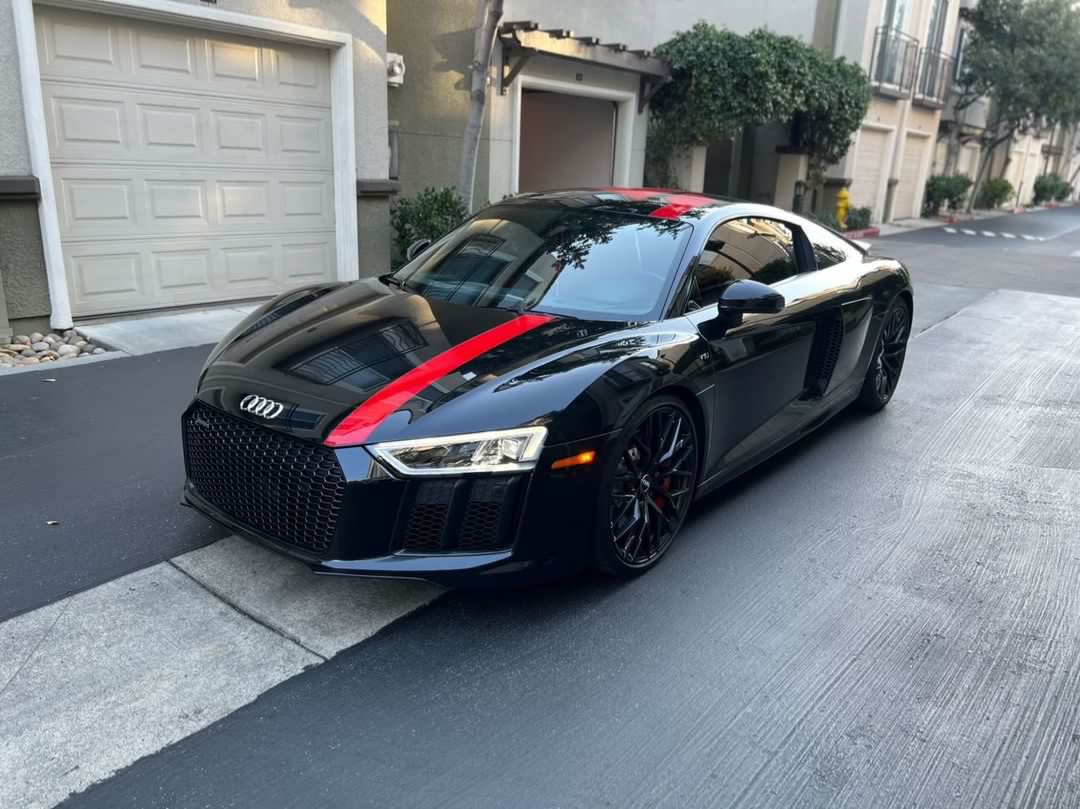 Audi R8 Matte Black And Red